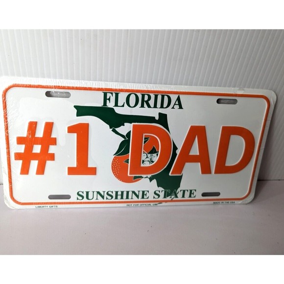 liberty | Accessories | Dad License Plate Florida Sunshine State Orange ...